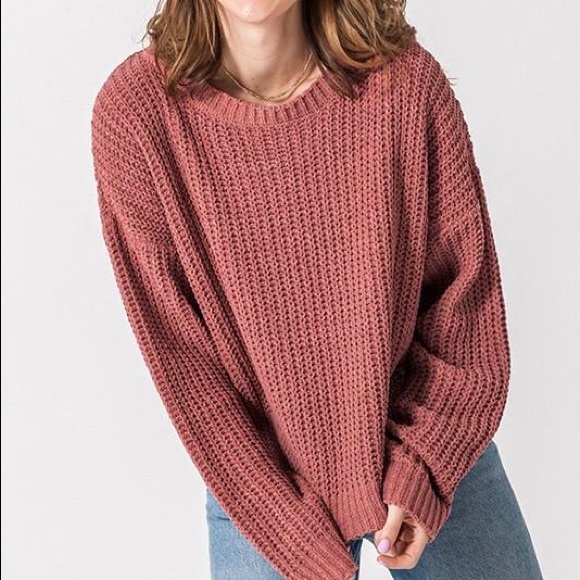 HYFVE | Sweaters | Dark Pink Knit Sweater | Poshmark